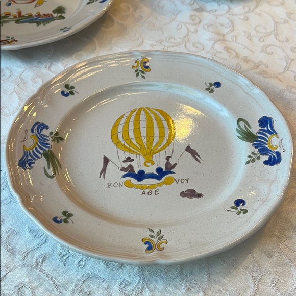 Dining | Vintage French Hot Air Balloon Plate Hand Painted In France ...